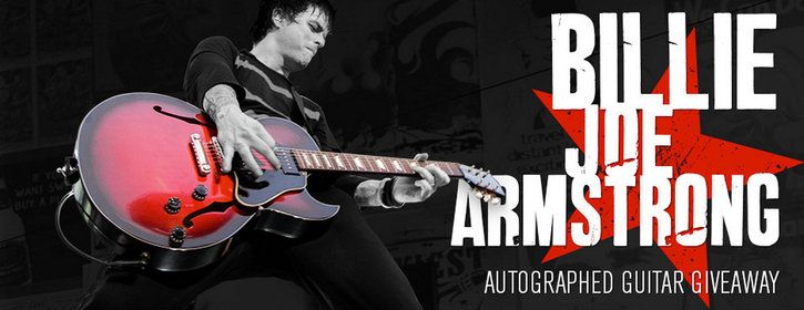 Chance to win a signed Billie Joe signature model guitar from zZsounds.com